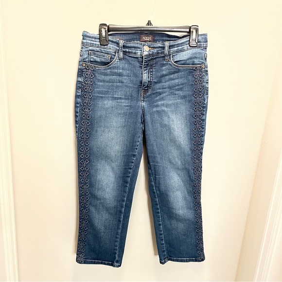 NYJD | Jeans | Nyjd Alina Denim Embroidered Capris Lift Tuck Technology ...